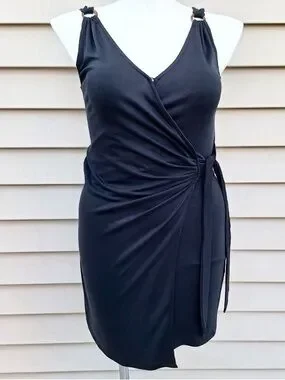 REVOLVE | Dresses | Revolve Heartloom Rory Wrap Black Modal Dress Med ...